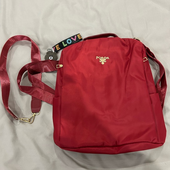 POABA | Bags | Price Poaba Red Vinyl Back Pack Mdium | Poshmark